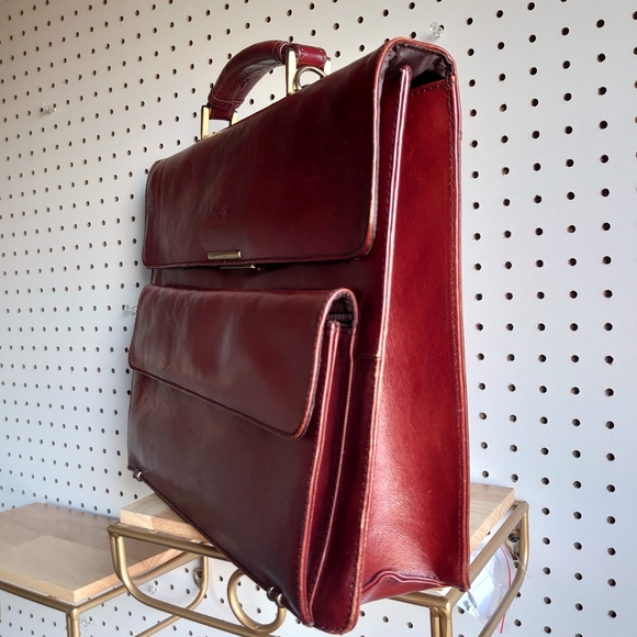 Mancini | Bags | Mancini Genuine Buffalo Leather Cognac Briefcase ...